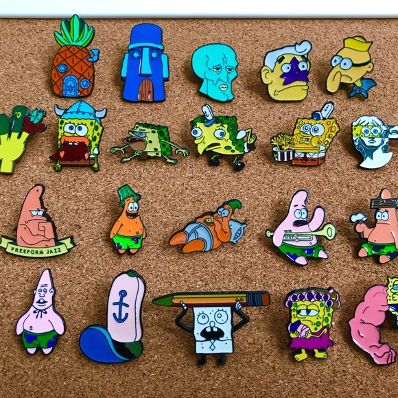 Nickelodeon | Accessories | Set Of 22 Spongebob Pins Spongebob Patrick ...